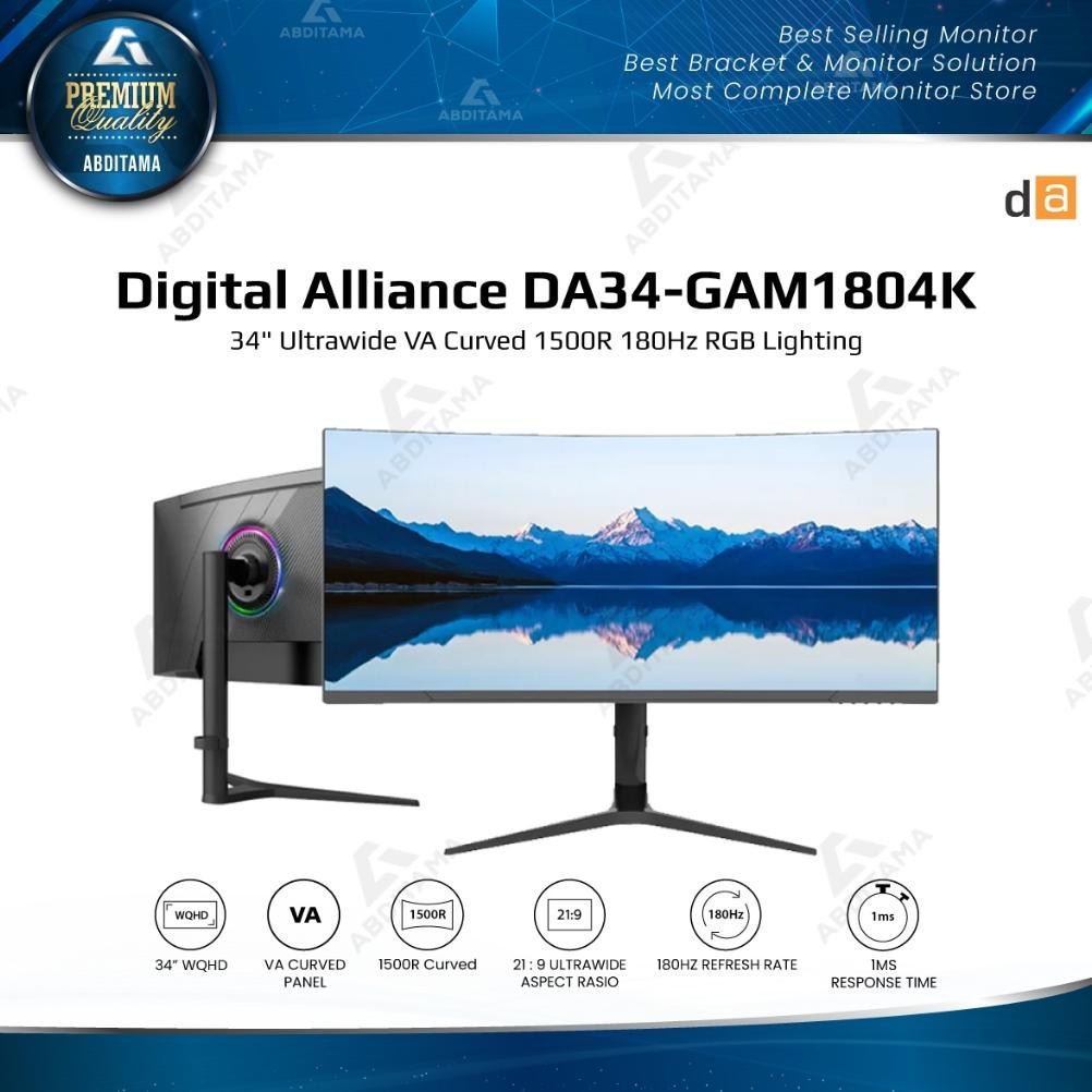 Jual Terlaris Monitor Ultrawide Led Digital Alliance Da34-Gam1804K 34 ...