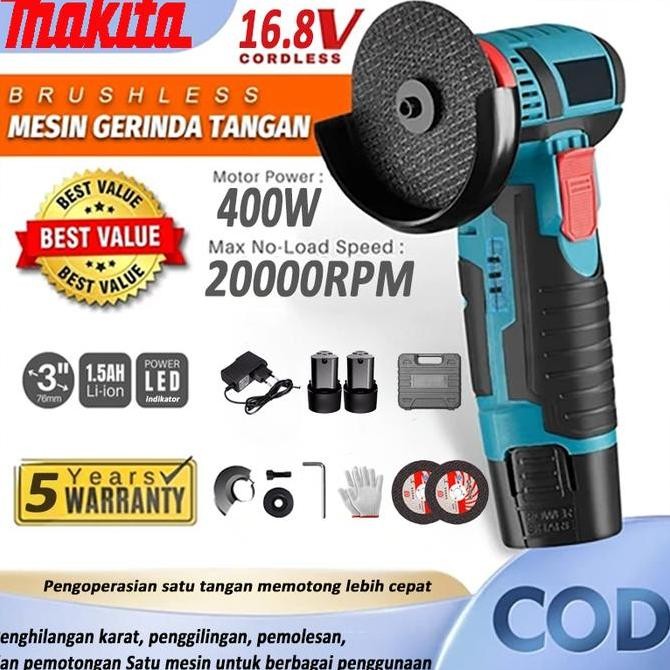Jual MAKITA Brushless Gerinda Angle Grinder Cordless Mesin Gerinda ...