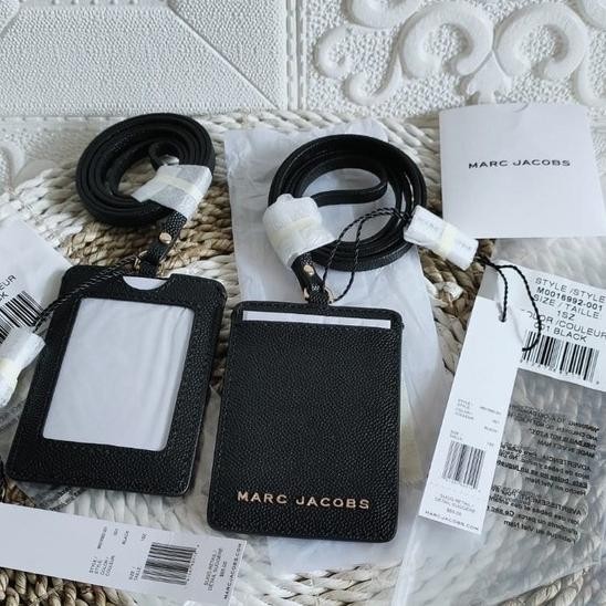 Jual Readyy!! Kartu Nama Marc Jacobs MJ Lanyard ID Card Black Authentic ...