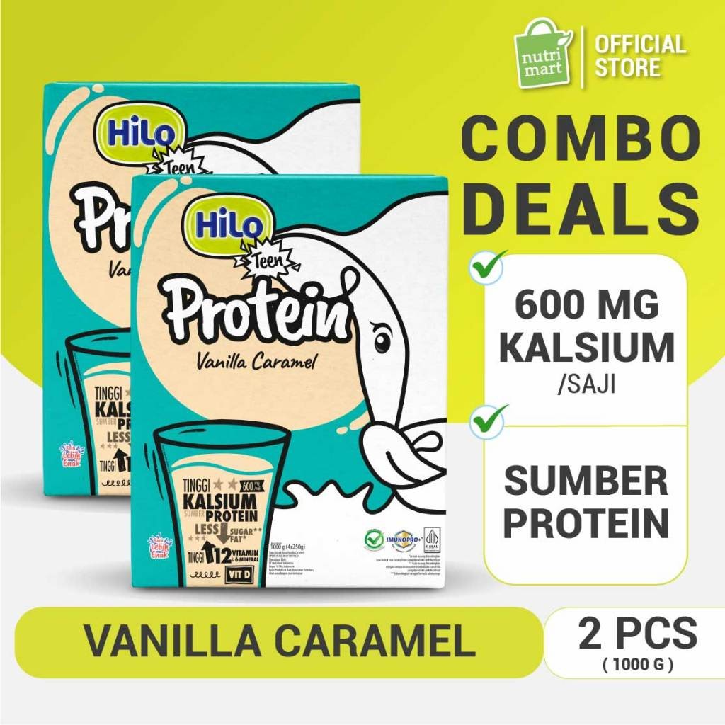 Jual Twin Pack - HiLo Teen Vanilla Caramel 1000g - Susu Tinggi Kalsium ...