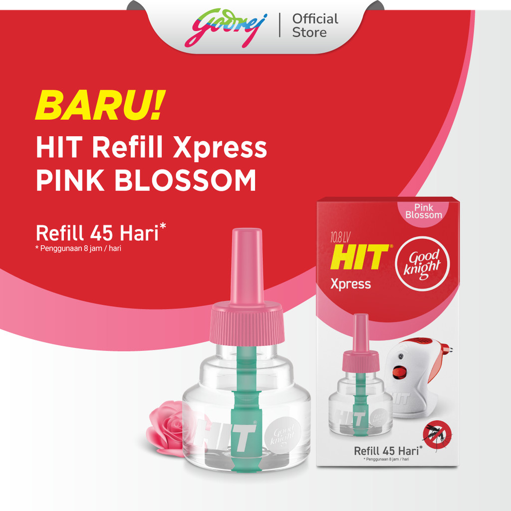 Jual HIT Good Knight Xpress Refill Pink Blossom 45 Hari x4- Refill Obat ...