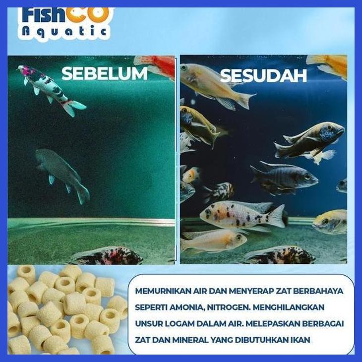 Jual (RATUBEE) BIO RING CERAMIC RING UKURAN M NANO POROUS RUMAH BAKTERI ...