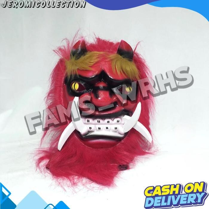 Jual Fams Wrhs Topeng Gedruk Topeng Buto Monster Bahan Spons Merah Real ...