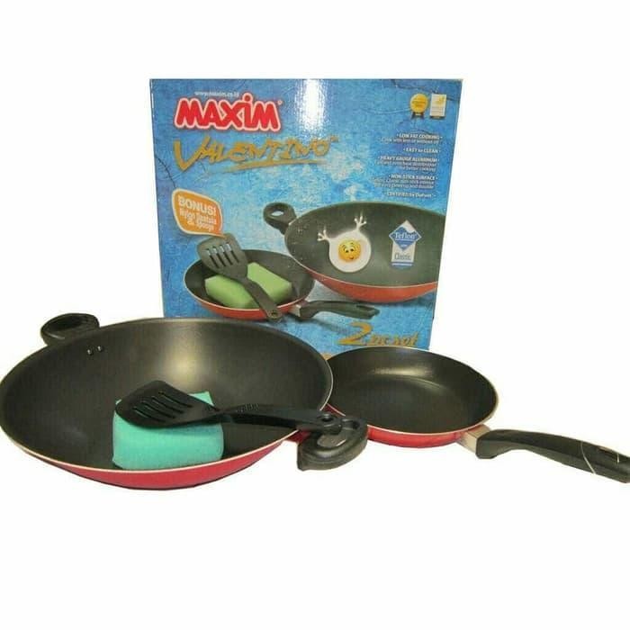 Jual Penggorengan Maxim Valentino Teflon Set 2Pcs ( H ) | Shopee Indonesia