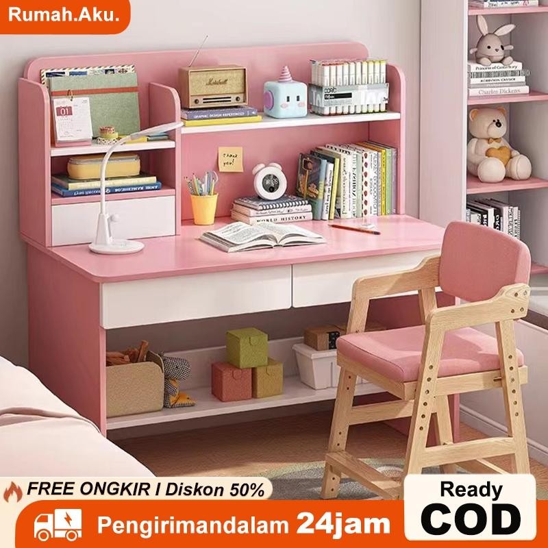 Jual Ra 100/120Cm Anak Meja Belajar Siswa Dengan Rak Buku Meja Komputer ...