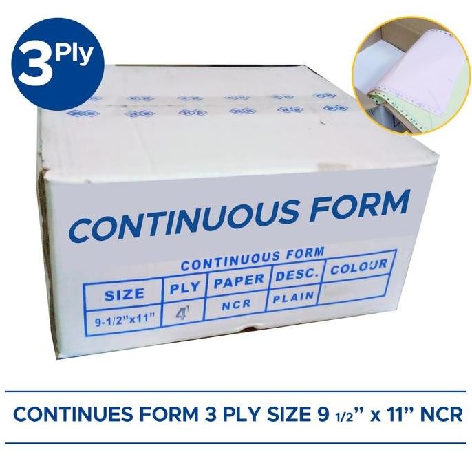 Jual Kertas Continues Form 3 Ply NCR 9 1/2 x 11 Inch Paper | Shopee ...