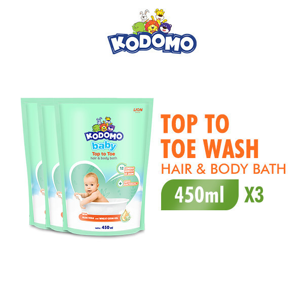 Jual Kodomo Top To Toe Refill 450 ml x3 | Shopee Indonesia