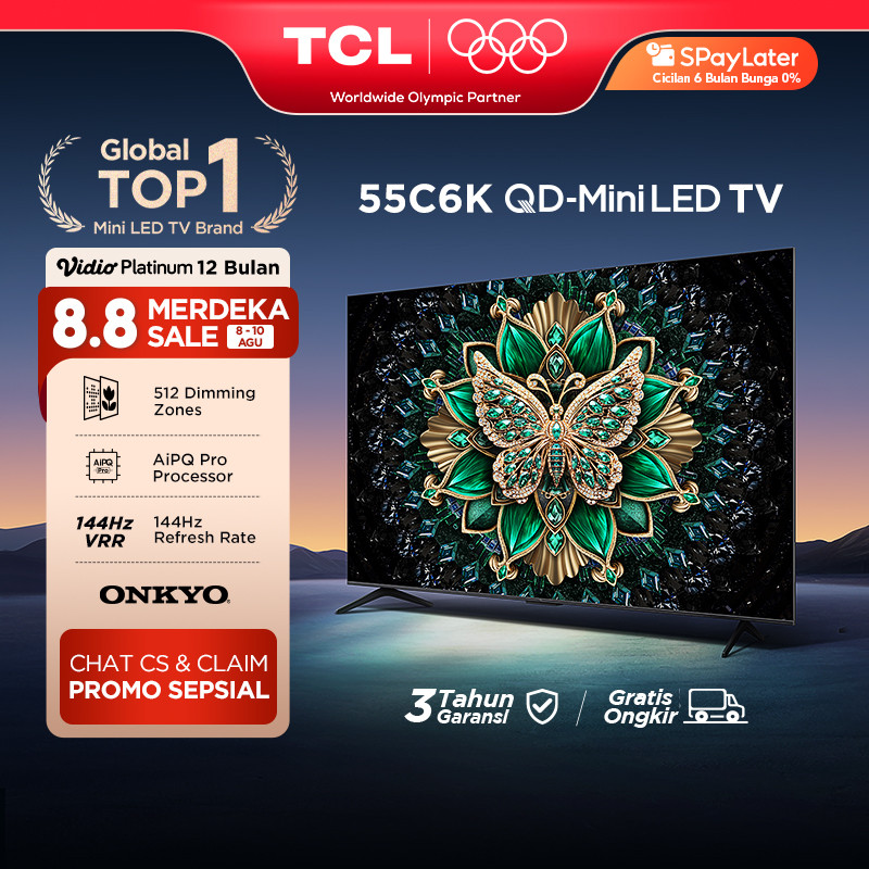 Jual TCL 55 Inch QD-Mini LED TV C6K - Halo Terminator - Onkyo 2.1 ...