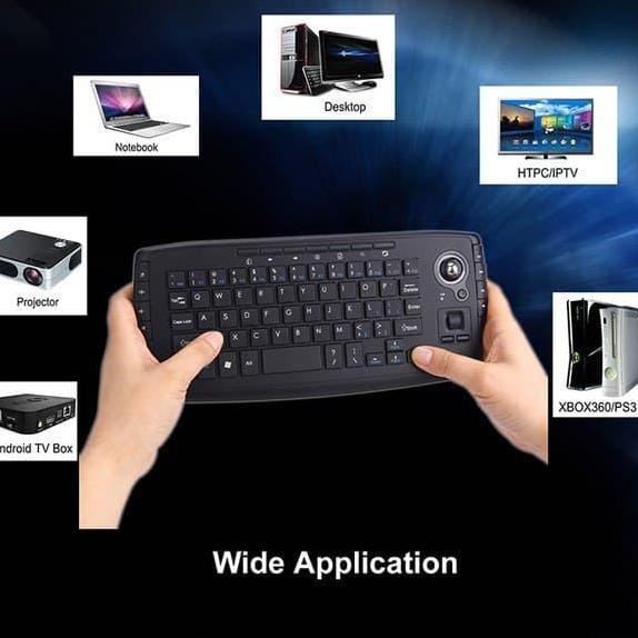 Jual Mini Wireless Multimedia Keyboard Tra Ball Mouse Scroll | Shopee ...