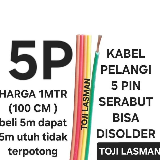 Jual ( 5 PIN KABEL PELANGI ) KABEL SERABUT NYAF KECIL WARNA WARNI BISA ...