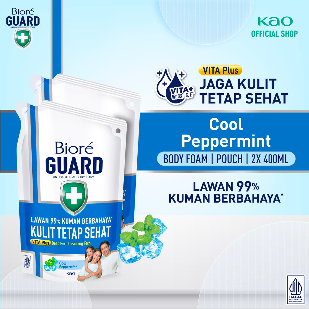 Jual Biore Body Foam Guard Refill Cool Peppermint 2 x 400 mL | Shopee ...