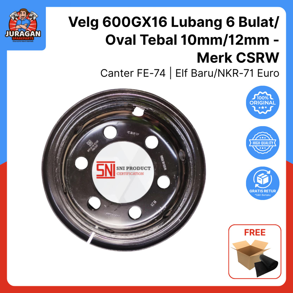 Jual Velg Canter FE-74/NKR-71 Euro/Elf Baru 600GX16 Ready Lubang 6 ...