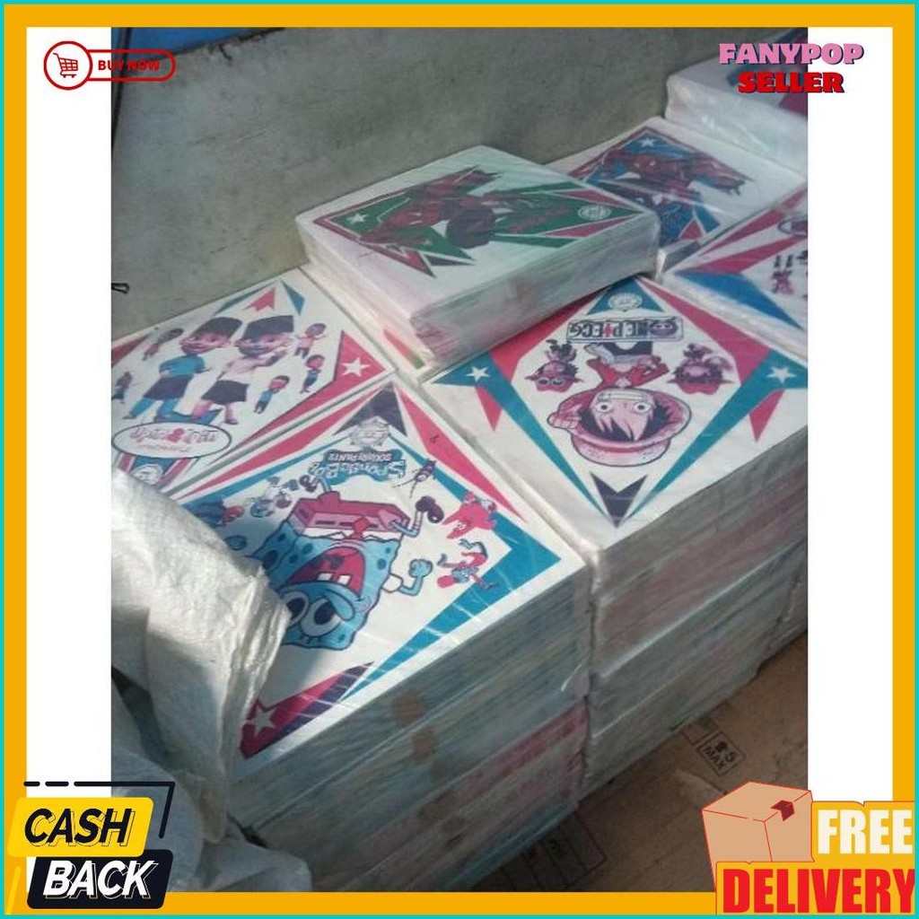 Jual Paket Kertas Layang Layang Sablon Isi 100 Lembar( Bukan Layang ...