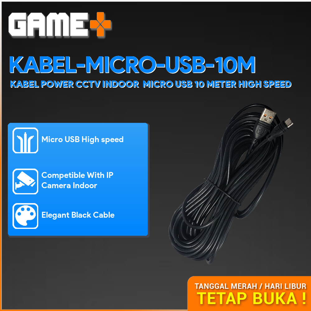 Jual KABEL-MICRO-USB-10M KABEL POWER CCTV INDOOR MICRO USB 10 METER ...
