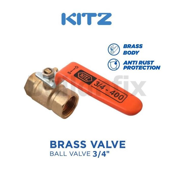 Jual Kitz Ball Valve / Stop Kran Kuningan 3/4" Inch | Shopee Indonesia