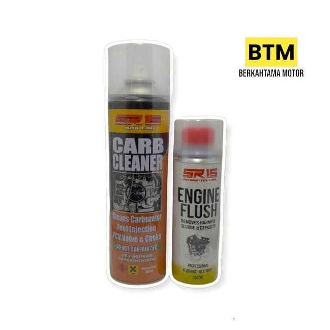 Jual produk unggulan bundle karbu cleaner SR15 500ml + engine flush ...
