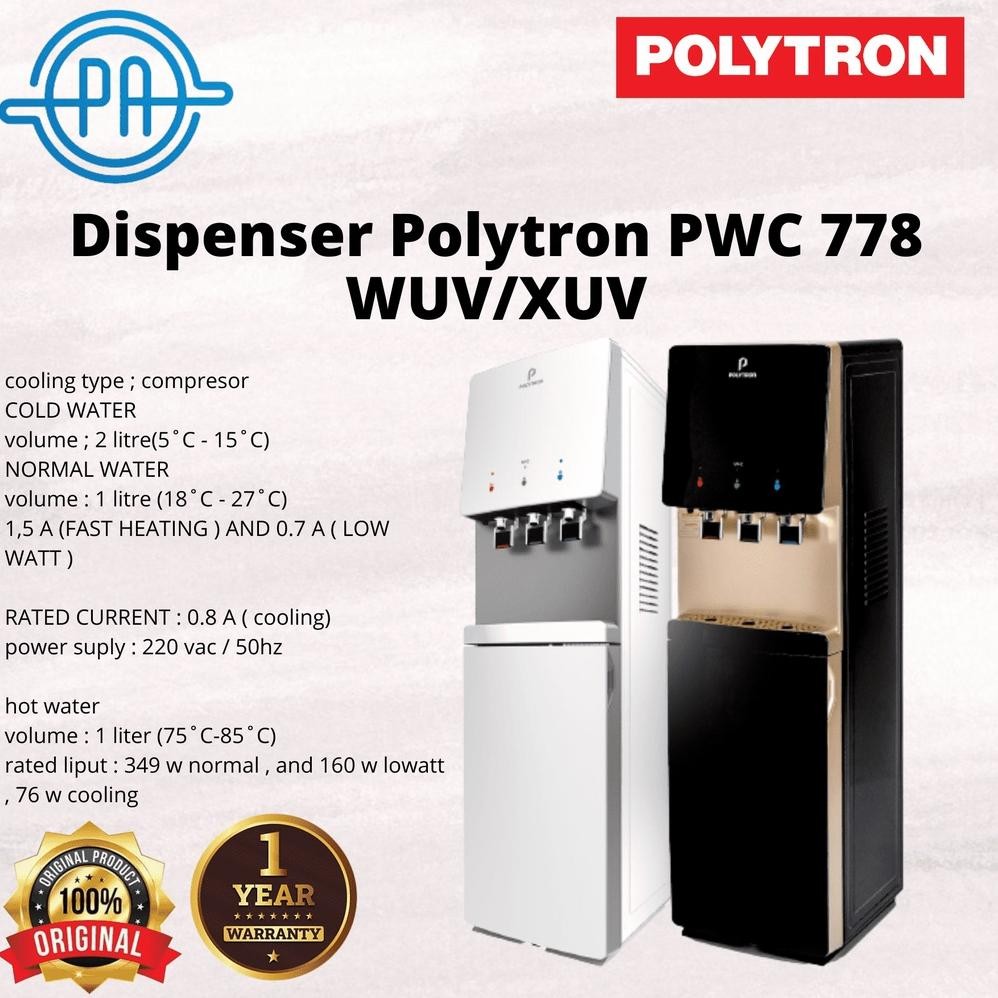 Jual DISPENSER GALON BAWAH POLYTRON PWC778 PWC 778 WUX / XUV DiM ...