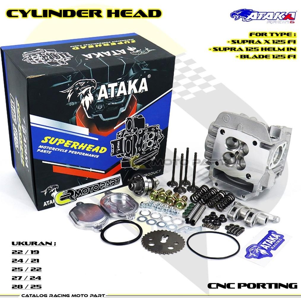 Jual ATAKA RACING Super Head Porting CNC Supra X 125 Injeksi FI Helm in ...
