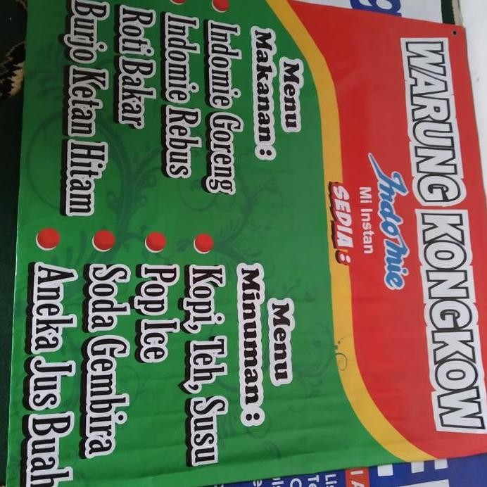 Jual ready SPANDUK BANNER | WARMINDO WARUNG MAKAN INDOMIE UKURAN 2M X ...