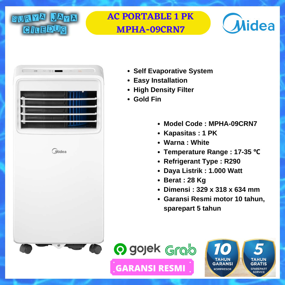 Jual AC MIDEA PORTABLE MPHA-09CRN7 1PK PENDINGIN RUANGAN - GARANSI ...