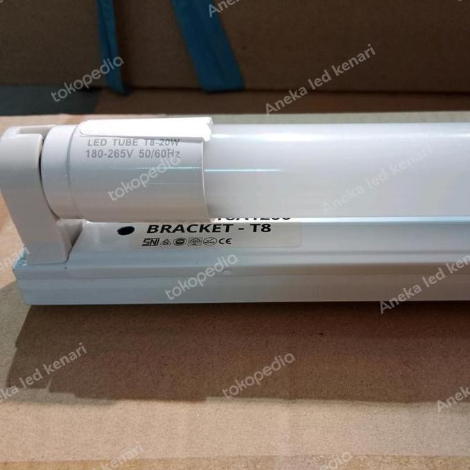Jual lampu tl T8 neon led glass 18W 20W 16W Philips Satu Set Kap 120CM ...