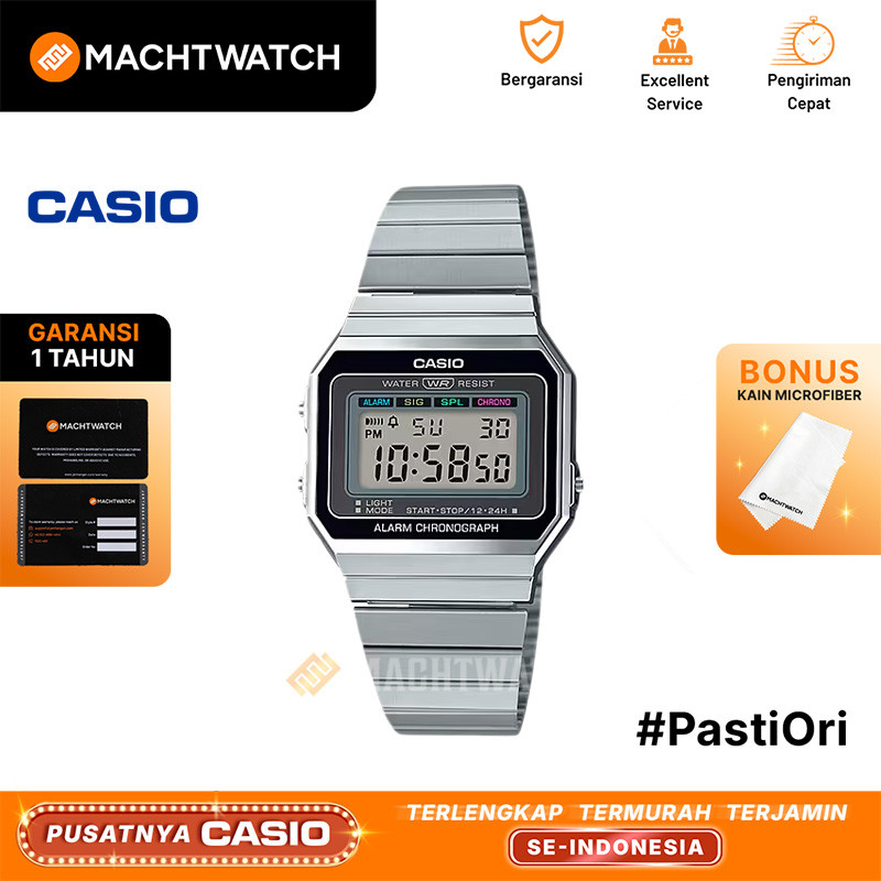 Jual Jam Tangan Wanita Digital Casio Standard A700W-1ADF A700 Vintage Digital Dial Stainless ...
