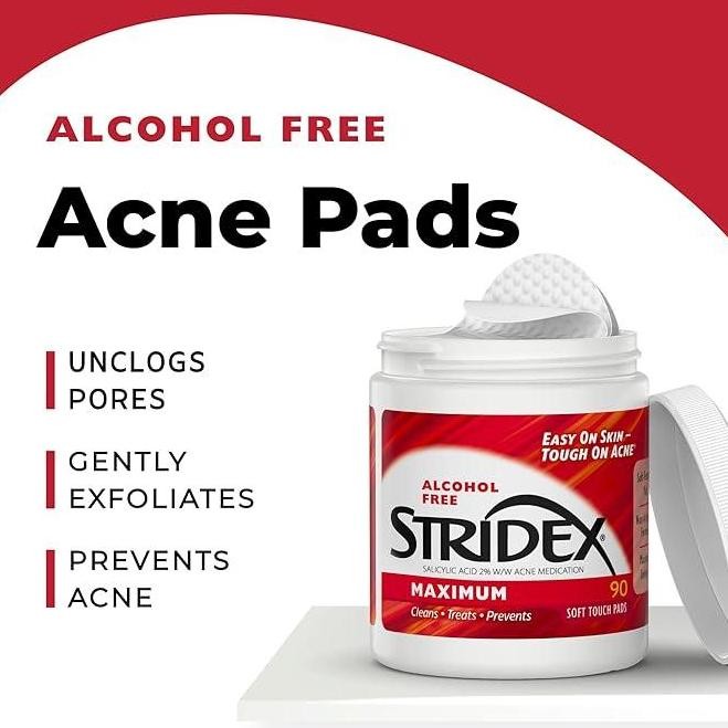Jual NEW STRIDEX MAXIMUM ACNE TREATMENT PADS isi 90 FACIAL CLEANSING ...