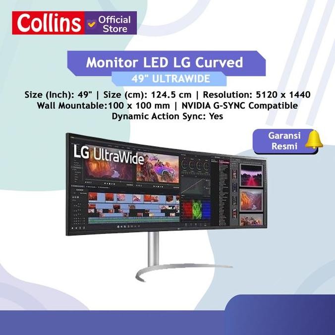 Jual Monitor LED LG Curved 49" UltraWide Dual QHD 5K with USB Type-C ...