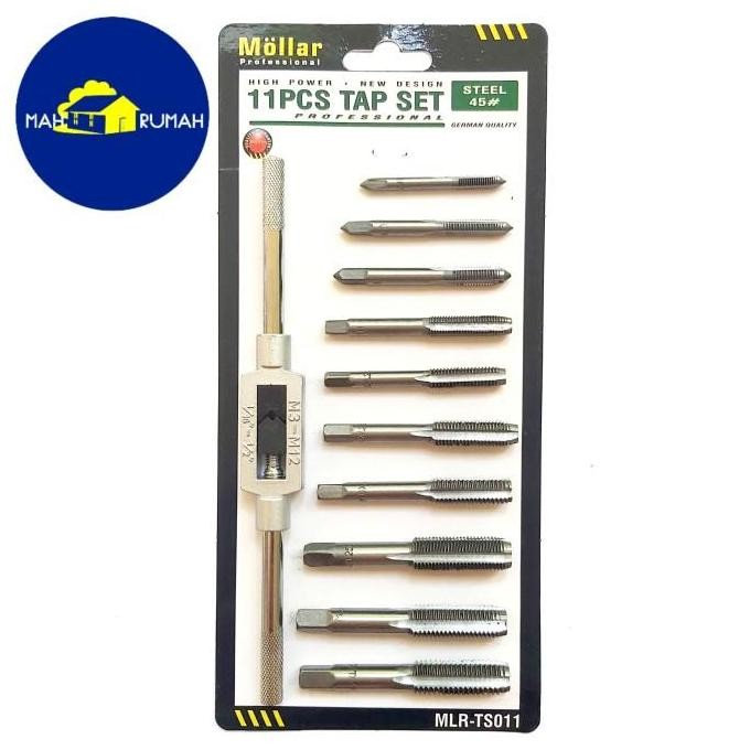 Jual Hand TAP Die Set 11pcs Alat Snai Senai Ulir Drat Baut Mur M5 M6 M7 ...