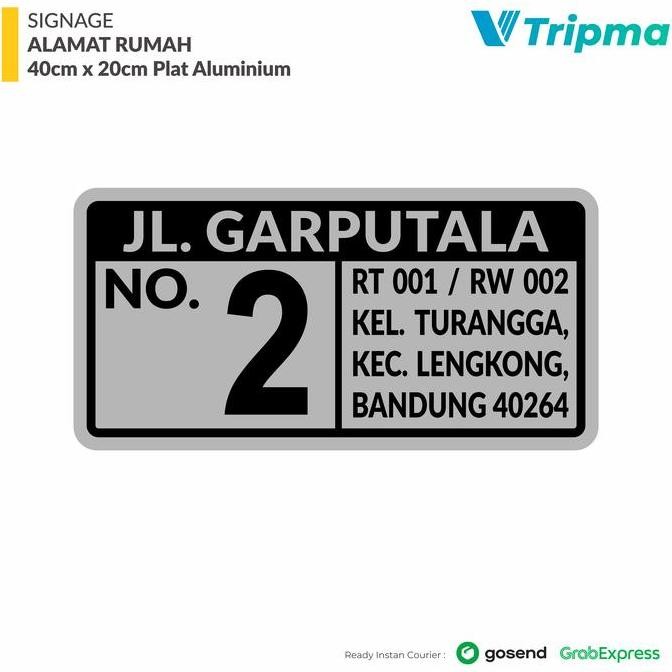 Jual Rambu / Sign Alamat Rumah 40Cm X 20Cm Plat Alumunium | Shopee ...