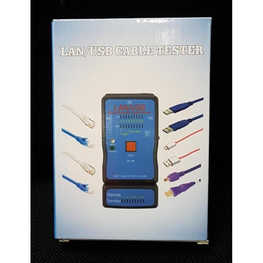 Jual USB / LAN Cable tester RJ45, RJ11,USB ( SY-168 ) ( Free Battery 9V ...