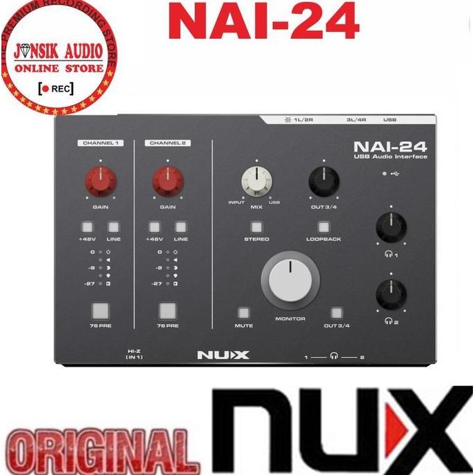 Jual NUX NAI-24 USB AUDIO INTERFACE NUX NAI24 SOUNDCARD AUDIO ORIGINAL ...