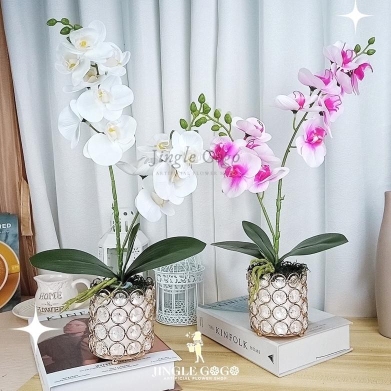 Jual Rangkaian Anggrek Latex (Termasuk Vas ) Kado Bunga Artificial ...