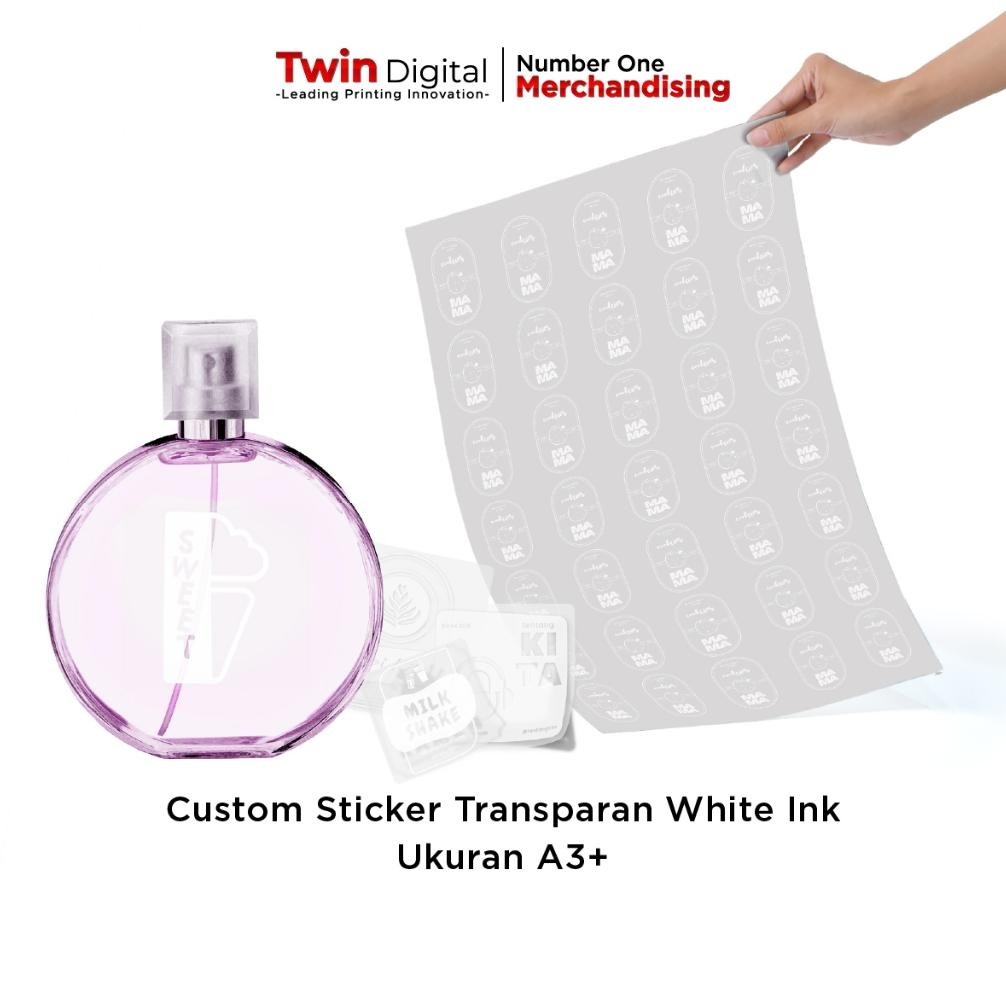 Jual Twindigital Custom Sticker Transparan White Ink /Label Sagel ...