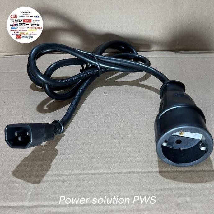 Jual Kabel power UPS cord konverter converter C14 to CEE 7/7 Schuko 1 ...