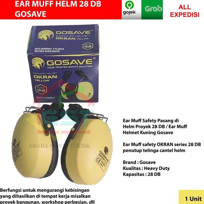 Jual Gosave Ear Muff Helm 28 Db/Ear Muff Safety Pasang Di Helm Proyek ...
