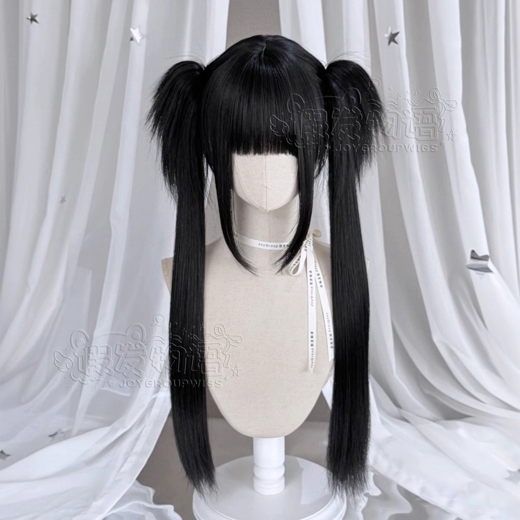 Jual Kit Kat Girl Tiger Mouth Clip Black Long Straight Hair Double ...