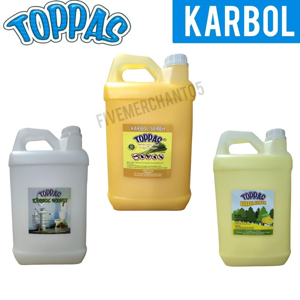 Jual Karbol Toppas JERIGEN 5 L Sereh Lemon Pinus Putih Pembersih ...