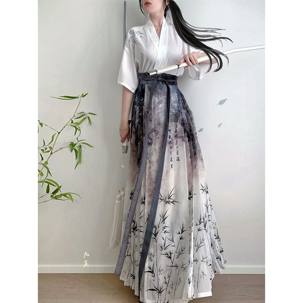 Jual Set Hanfu Wanita Berkualitas Tinggi Gaya Tipis Rok Wajah Kuda Gaya ...