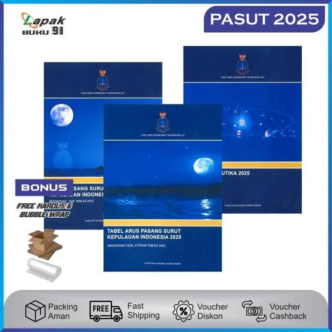 Jual Buku Pasut, Buku Tabel Pasang Surut Kepulauan Indonesia (Tabel ...