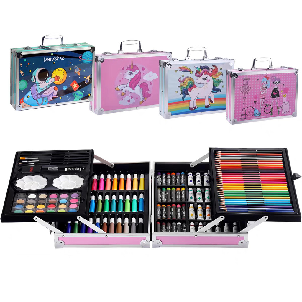 Jual Crayon Set 145pcs Koper Aluminium Besi Krayon Pensil Warna 145 Pcs ...