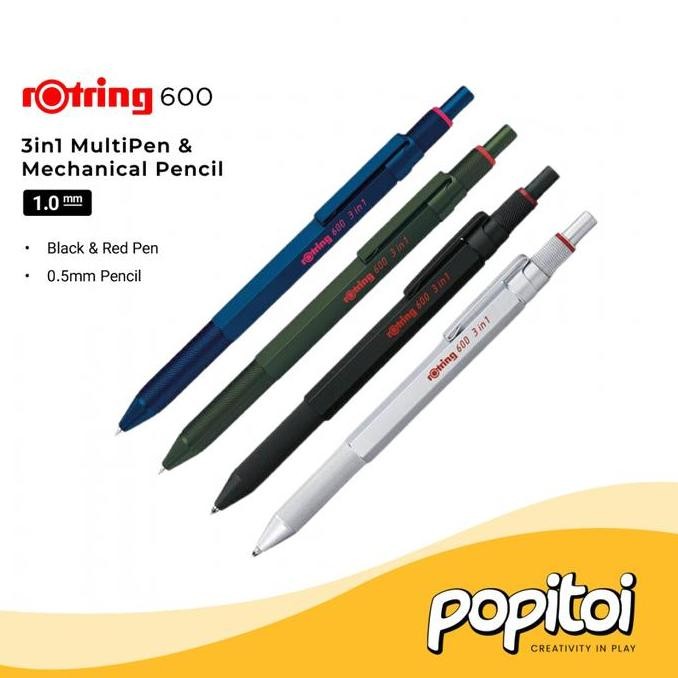 Jual Rotring 600 Series 3 In 1 Multi Pen & Mechanical Pencil Pulpen ...
