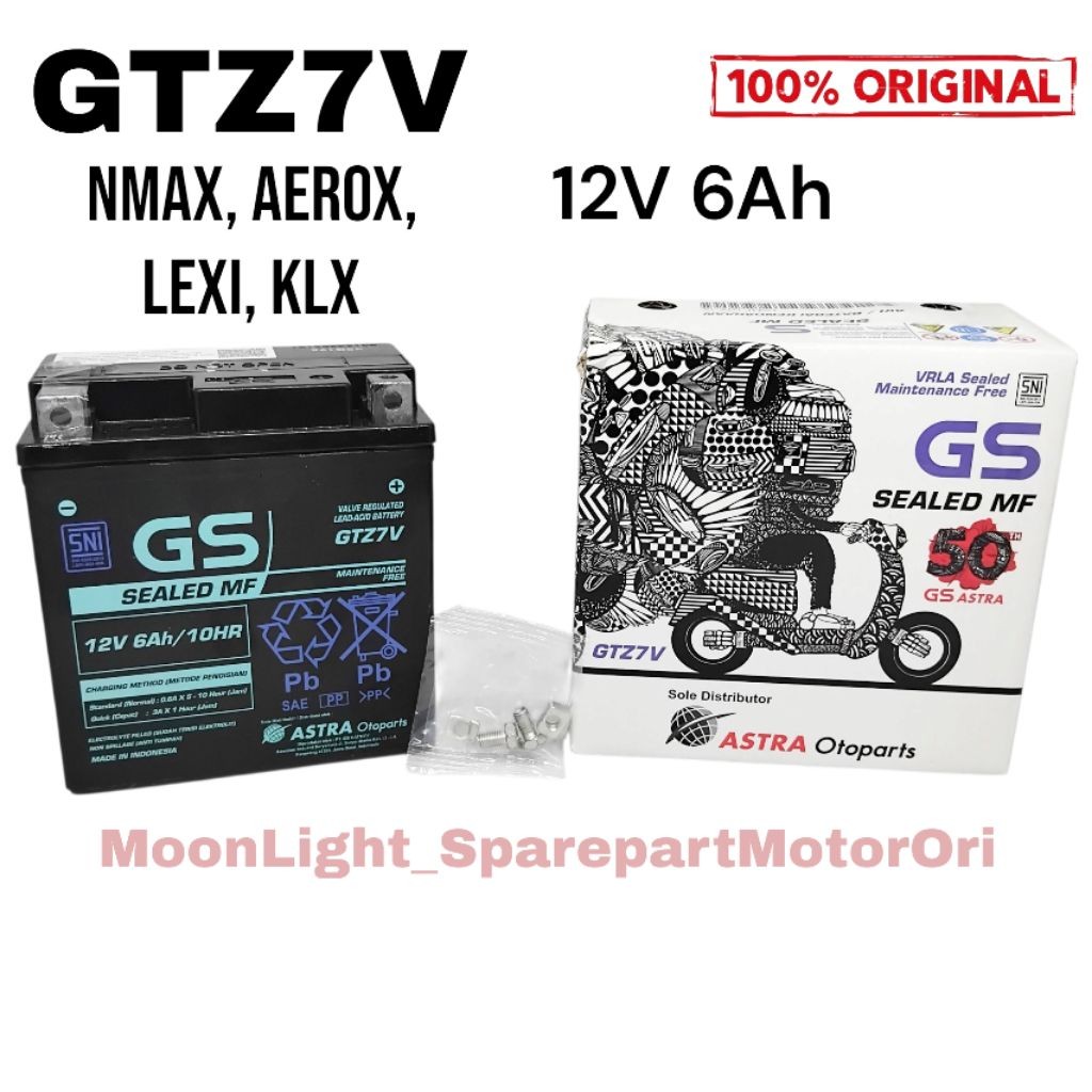 Jual AKI ACCU GTZ7V GS NMAX N-MAX AEROX LEXI KLX ORIGINAL ORI ASLI ...