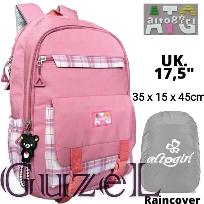 Jual Tas Ransel Backpack Anak Sekolah Perempuan ALTO GIRL TARTAN CHESS GANTUNGAN sd smp Jas ...