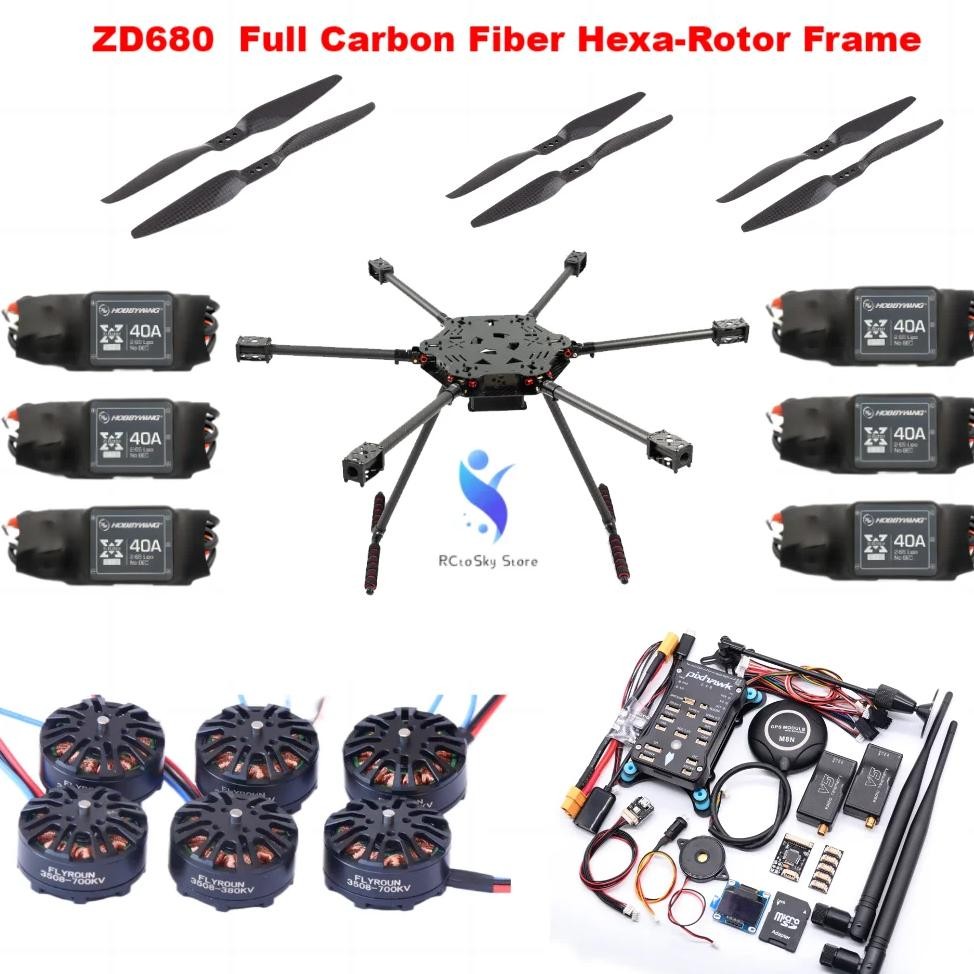Jual ZD680 Full Carbon Fiber Hexa-Rotor Foldable Arm Hexacopter Frame ...