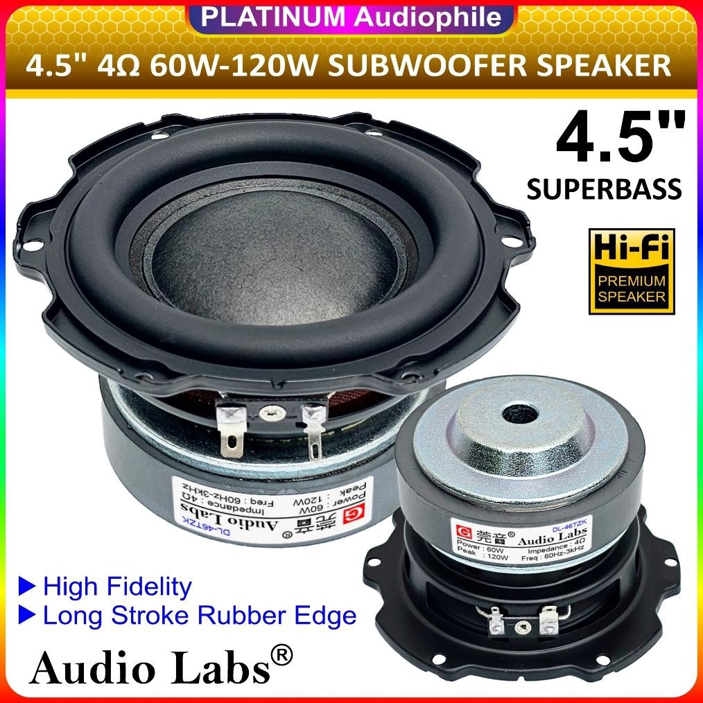 Jual Speaker 4.5 Inch Subwoofer SUPER BASS 60W-120W 4.5" Hifi speker ...