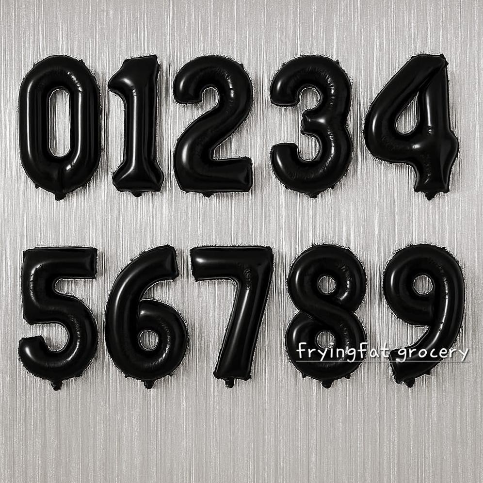 Jual Uk-12 Balon Foil Angka Hitam 40 Cm | Shopee Indonesia