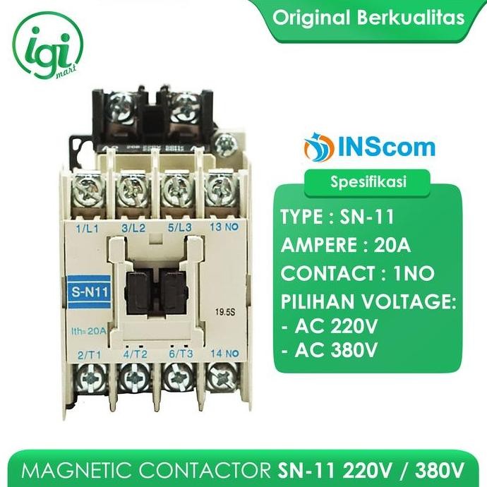 Jual baru magnetic contactor sn-11 220v 380v - kontaktor listrik ac ...