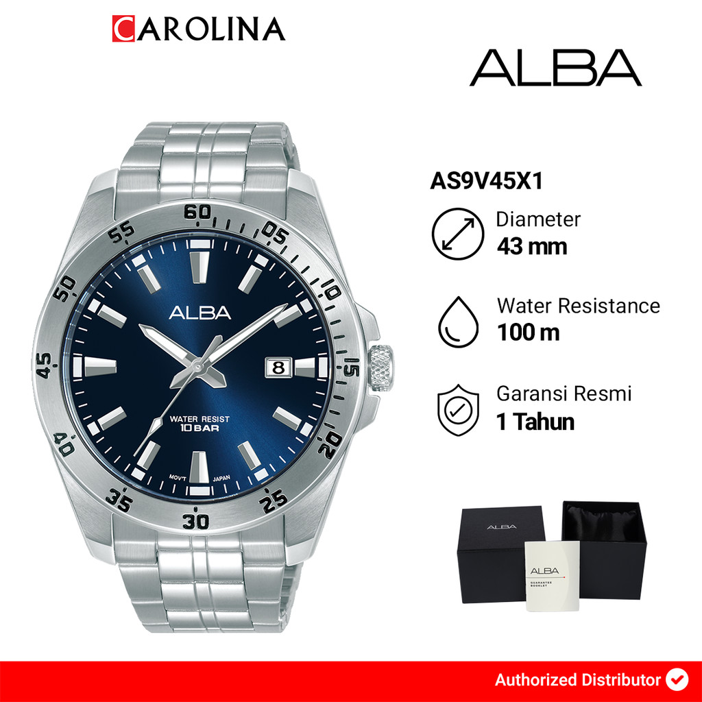 Jual Jam Tangan Pria ALBA Active AS9V45X1 Blue Dial Stainless Steel ...