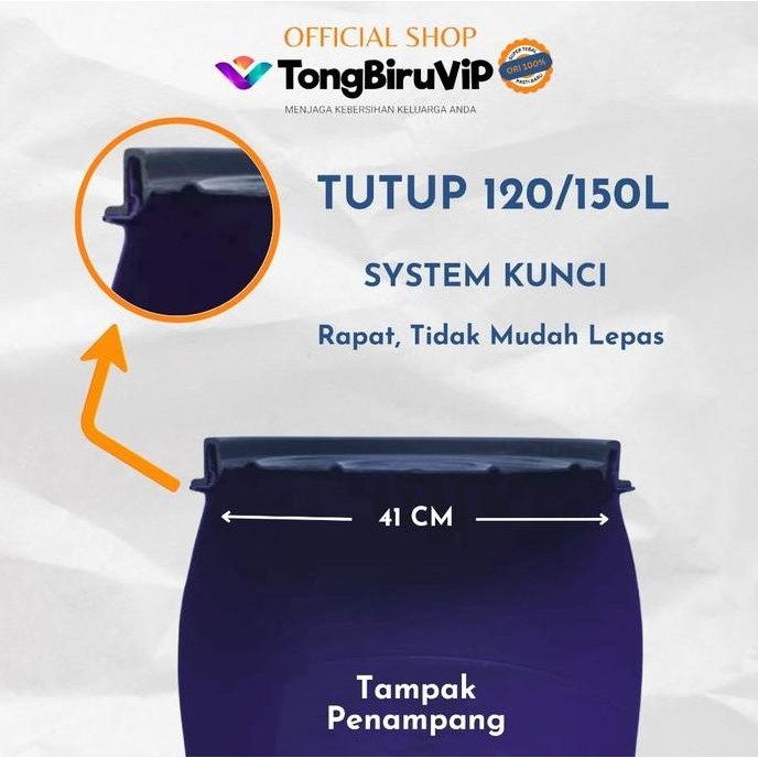 Jual 120L Tong Air Biru + Kran. Tebal Kuat 120L (Termasuk Tutup& Seal ...